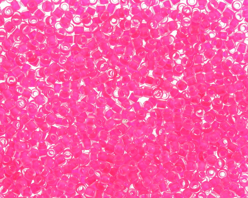 TOHO Matte Crystal (with Neon Pink Lining) Round 11/0 Seed Bead