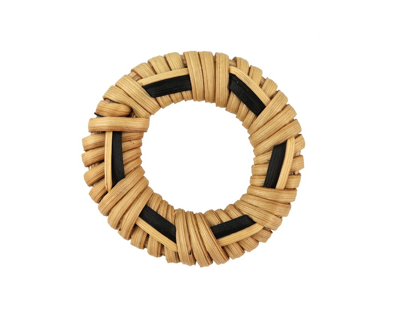 Natural Rattan-Style w/ Black Rattan Woven Ring Focal 37-39mm