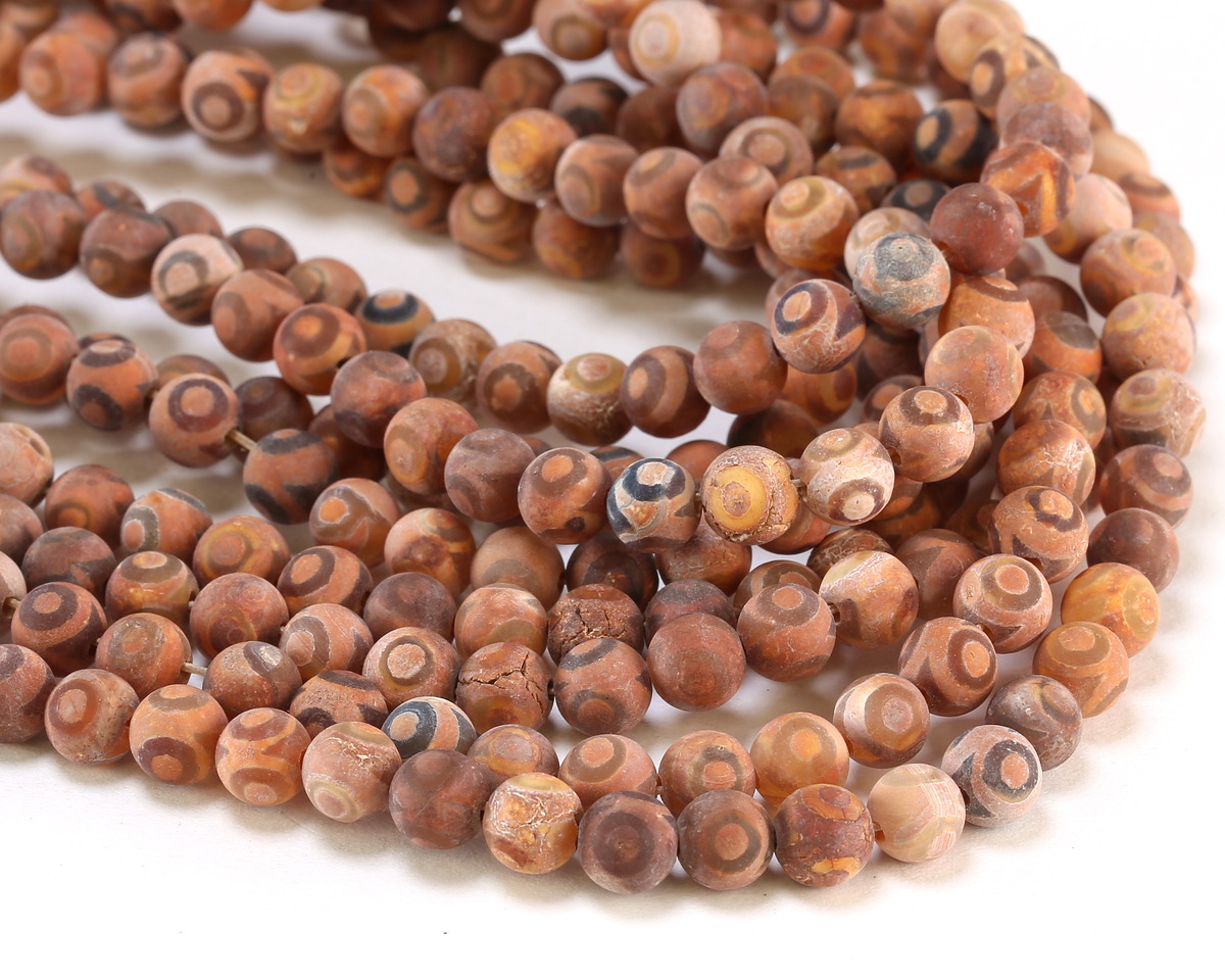 Tibetan (Dzi) Agate Matte Round 6mm