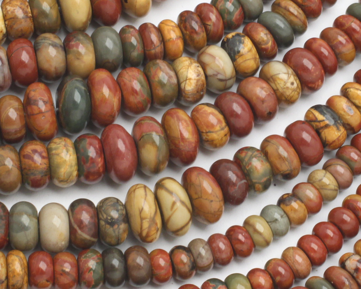 Red Creek Jasper Graduated Rondelle 6-12mm