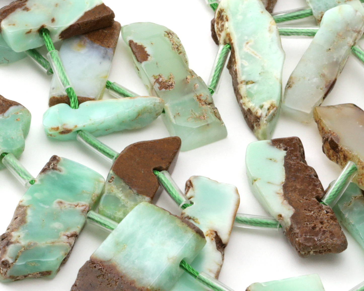 Chrysoprase Graduated Rectangle Drop 10x20-55mm