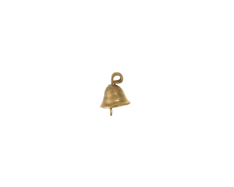 Brass Dangle Bell Charm 6x9mm