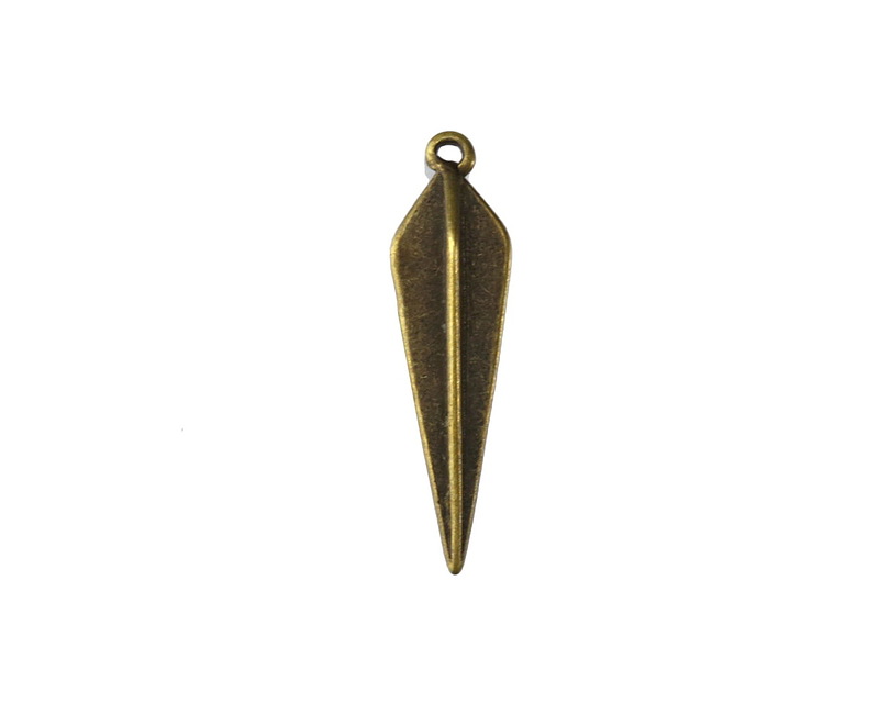 Antique Brass (plated) 4-Sided Folded Spike 6x23mm