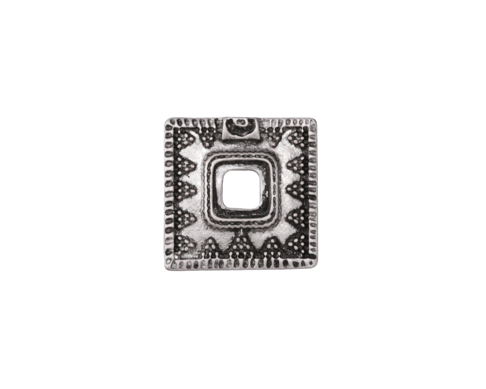 Zola Elements Antique Silver (plated) Decorative Square Bezel 7mm Flat ...