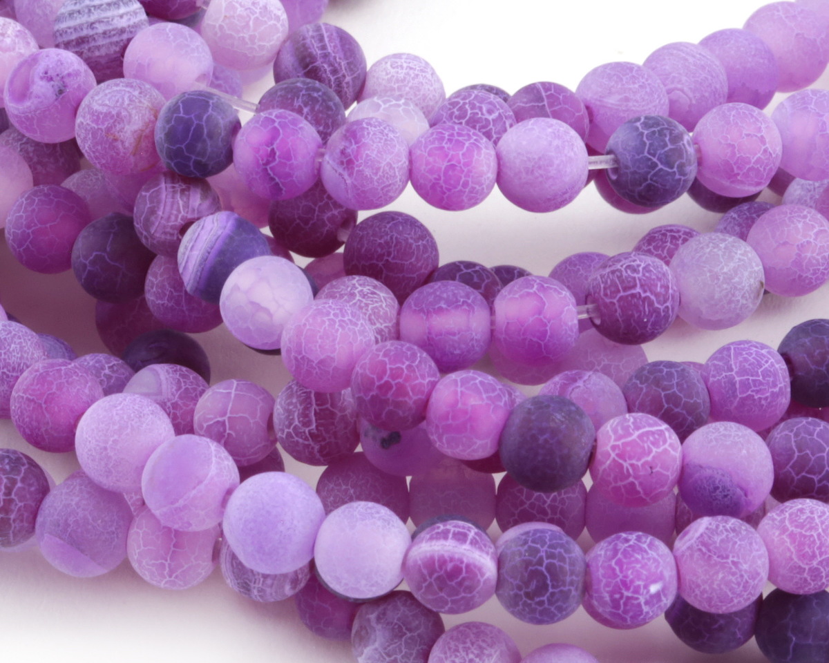 Purple Fire Agate (matte) Round 6mm
