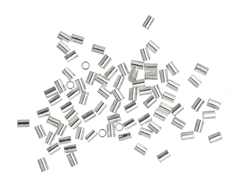 Beadalon Silver (plated) Crimp Tubes for .8mm Stretch Cord
