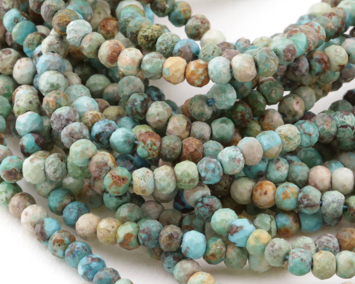 Hubei Turquoise Faceted Rondelle 3x4mm