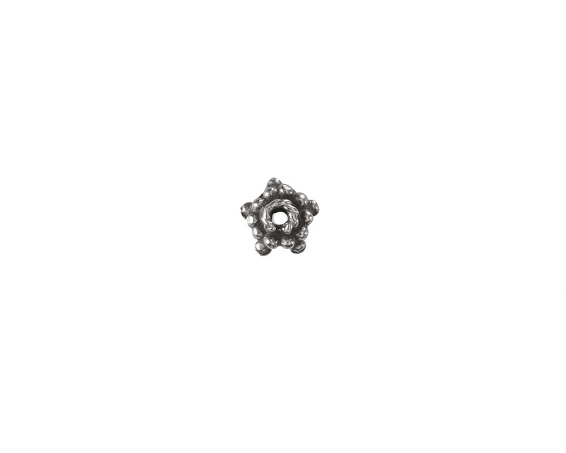 Mykonos Pewter Beaded Star Bead Cap 6mm