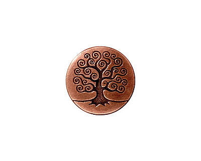 TierraCast Antique Copper (plated) Tree of Life Button 15mm
