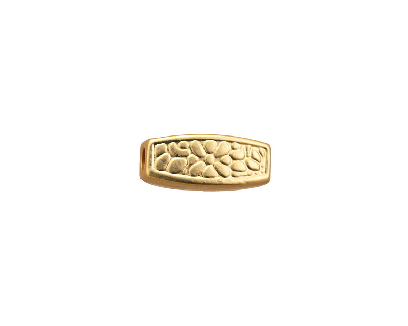 Matte Gold Finish Floral 4-Sided Rice 12x5mm