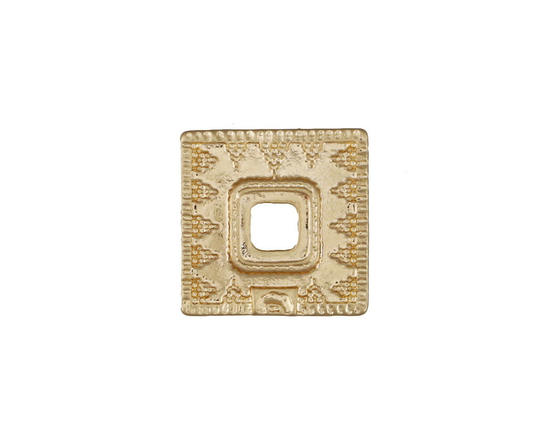 Zola Elements Matte Gold (plated) Decorative Square Bezel 7mm Flat Cord ...