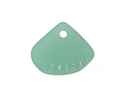 Opaque Cool Mint Beach-Style Glass Clam Shell Drop 25x21mm