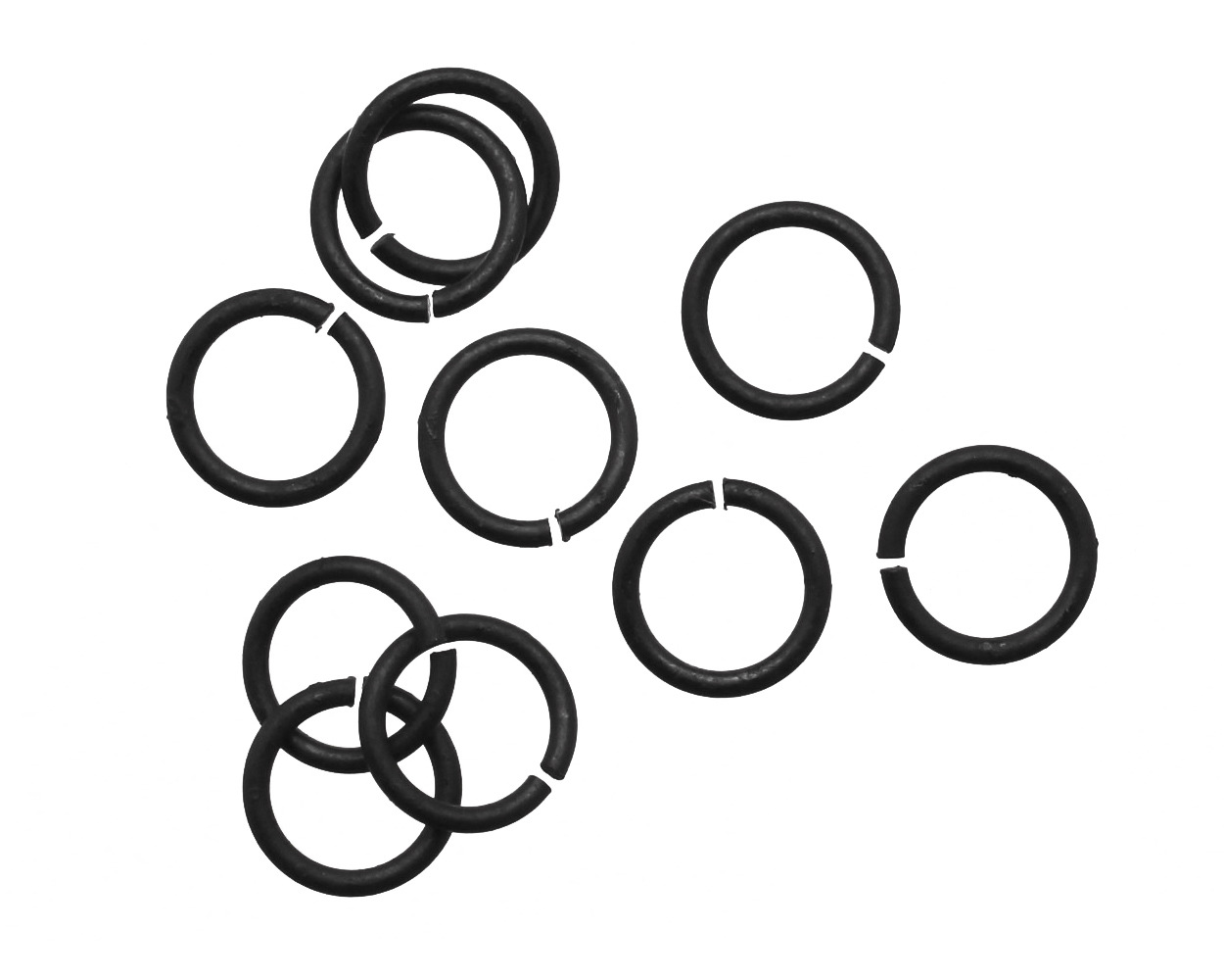 Matte Black (plated) Round Jump Ring 8mm, 18 gauge