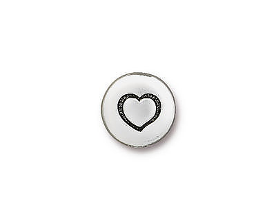 TierraCast Antique Silver (plated) Small Heart Button 12mm
