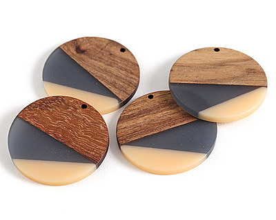 Walnut Wood & Zen Resin Coin Focal 38mm