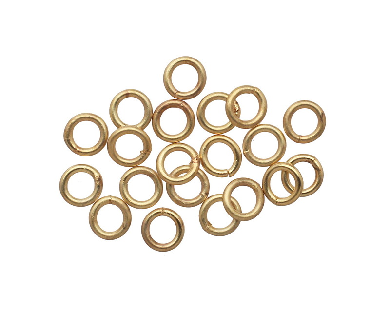 Satin Hamilton Gold (plated) Soldered Jump Ring 4mm, 18 gauge