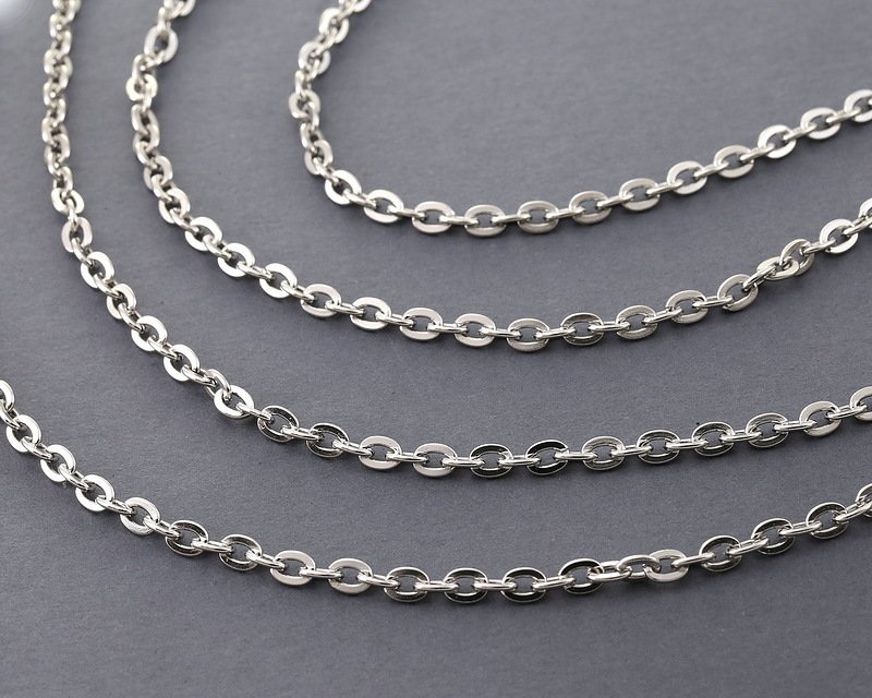 Stainless Steel Flat Oval Cable Chain 4mm, 25ft Spool
