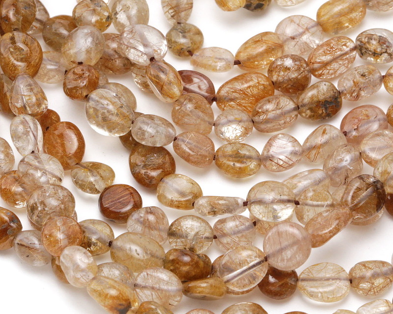 Copper Rutilated Quartz Tumbled Nugget 6-8mm