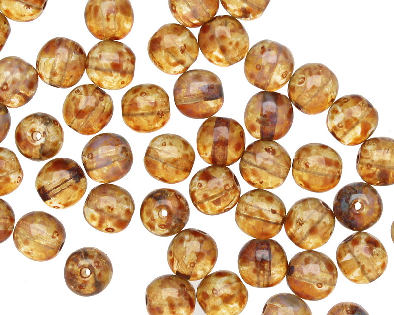 Czech Glass Crystal Picasso Round 6mm