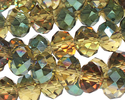 Iris Chartreuse Crystal Faceted Rondelle 8mm - Lima Beads
